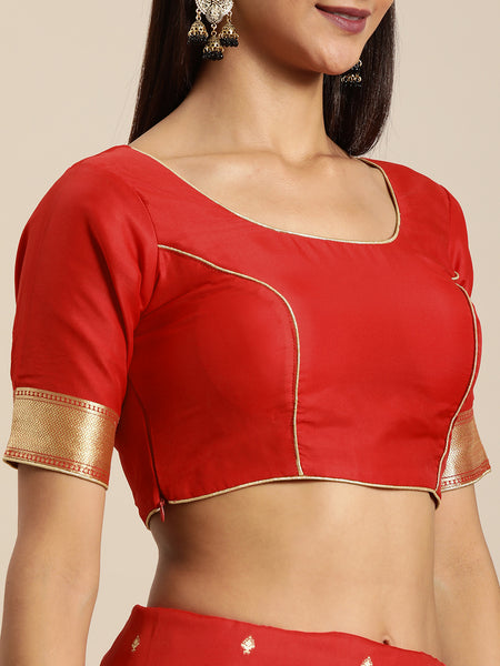 Red Jacquard Silk Heavy Work Designer Banarasi Saree Sari – smsaree